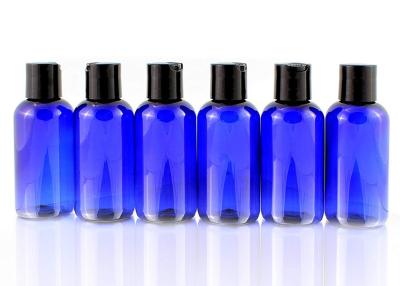 China Blue 100ml BPA-Free Plastic Cosmetic Bottle with Black Flip Cap for Shampoo Lotion Travel for sale