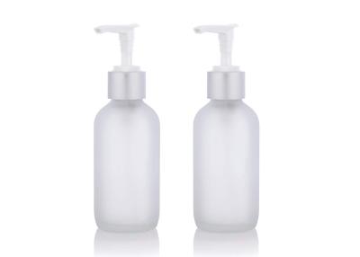 China 250ml Frosted Glass Lotion Bottle with Aluminum Pump Leak Proof Non Spill for sale