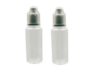 China 20ml Reusable Smoke Oil Bottles with Anti-Theft Cap and Dropper - Transparent PE Plastic with Gray PP Cap for sale