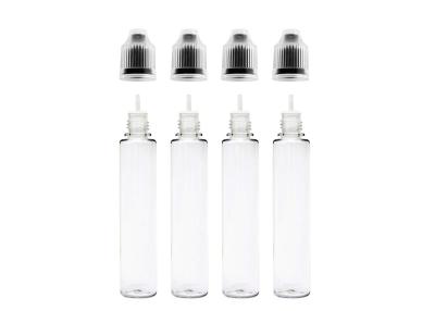 China 30 Ml Miniature Transparent Pet Bottles Secure With  Child Resistant Cap for sale