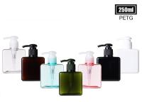China PETG Plastic Lotion Bottle 250ml Square Empty Pump Bottle 7 Colors for sale
