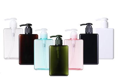 China 280ml Square PETG Plastic Lotion Bottle with PP Dispensing Pump for Shampoo and Personal Care Products for sale