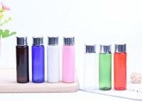 China 100ml PET Plastic Lotion Pump Bottle with Anodized Aluminum Cover for sale