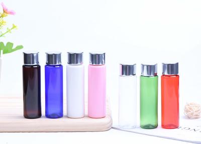 China 100ml PET Plastic Lotion Pump Bottle with Anodized Aluminum Cover for sale
