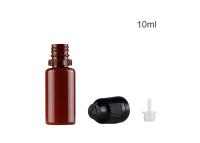 China 10ml Brown PET Essential Oil Bottle Black Cap No Leaking Portable Travel Size for sale