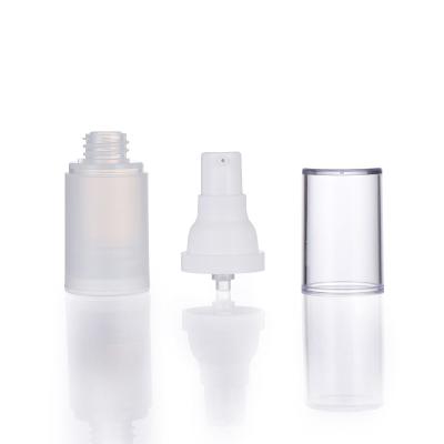China Gold Airless Pump Serum Cosmetic Bottle 15ml Travel Non Spill AS Material for sale