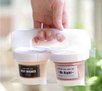 China BPA Free Plastic Disposable Ice Cream Bowls 100ml with Pink and White Lids for sale