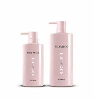 China 500ml 800ml Pink Plastic PET Cosmetic Spray Bottle with Pump for Body Wash Lotion Shampoo for sale