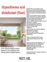 China Mild And No Stimulation Hypochlorous Acid Floor Disinfectant With 0.015% Hypochlorous Acid for sale