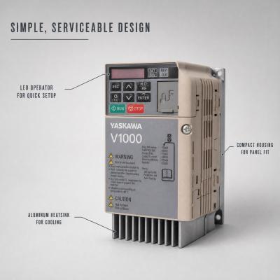 China Yaskawa V1000 Variable Frequency Drive 0.75kW 1.1kW Inverter for Conveyor Pump Fan and CNC Machine Speed Control for sale