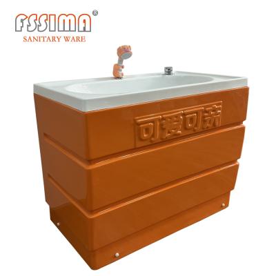 China Indoor Baby Wash Basin Freestanding No Armrest Acrylic Baby Tub Center Drain for sale