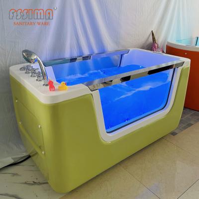 China Customized Infant Spa Tub Swim Equipment Acrylic Baby Massage Bathtub With LED Lights for sale