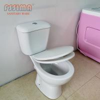 China Double Flush 3L / 6L P Trap Commode Ceramics 180mm Tow Piece Toilet for sale