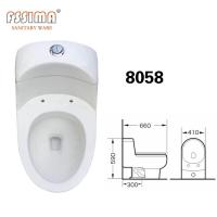 China Twin Conjoined Toilet Floor Mounted Wc S Trap 190mm Washroom for sale