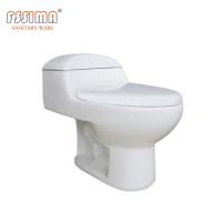 China Twin Conjoined Toilet Floor Mounted Wc S Trap 190mm Washroom for sale