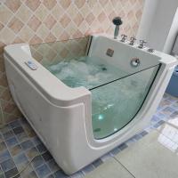 China Baby Spa Center Use Freestanding Small Size Acrylic Swimming Massage Bubble Baby Spa Whirlpool Bathtub With LED Lights for sale