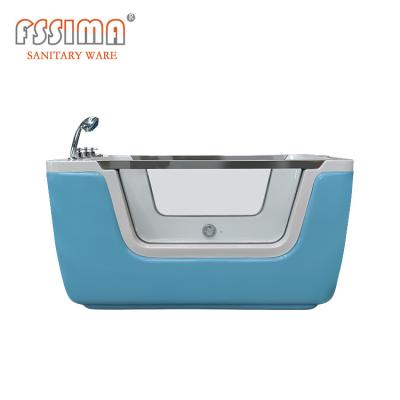 China Side Glass Baby Spa Bathtub Air Bubble Freestanding Hydrotherapy Soaking for sale
