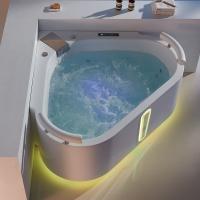 China 1400mm Corner Spa Massage Bathtub Freestanding Portable Two Person for sale