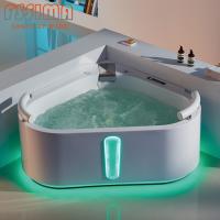 China 1400mm Corner Spa Massage Bathtub Freestanding Portable Two Person for sale