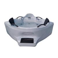 China 2 Person Outdoor Hydrotherapy Whirlpool SPA Bathtub 1560mm Blue Glass for sale
