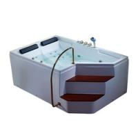 China Two Person Jacuzzi Whirlpool Freestanding Bathtub With Jets Step Adult for sale