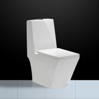 China Diamond Shape Conjoined Toilet  Wc White Ceramic 680x375x830mm for sale