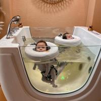 China Combo Massage Air Bubble Whirlpool For Baby Spa With Thermostatic System LED Lights for sale