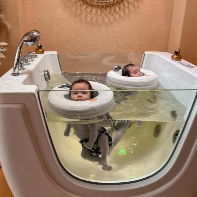 China Combo Massage Air Bubble Whirlpool For Baby Spa With Thermostatic System LED Lights for sale
