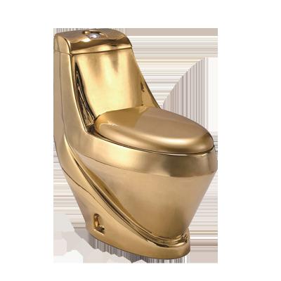 China Middle East Style Sanitary Ware Floor Stand Golden Color Diamond Gold Wc Toilet Pedestal Basin Combination for sale