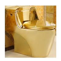 China Middle East Style Sanitary Ware Floor Stand Golden Color Diamond Gold Wc Toilet Pedestal Basin Combination for sale