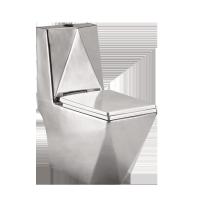 China Sanitary Ware Floor Stand Golden Conjoined Toilet Luxury Diamond Dual Flush for sale