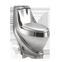 China Sanitary Ware Floor Stand Golden Conjoined Toilet Luxury Diamond Dual Flush for sale