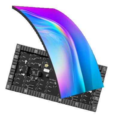 China P1.25/P1.5/P1.86/P2/P2.5 VerditerColor LED Flexible Module 320x160x8.6mm FPC Curved Surface Seamless Lightweight for sale