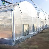 China Galvanized Steel Multispan Commercial Polycarbonate Greenhouse Customized Length for sale