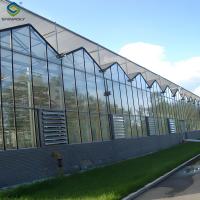 China Anti Reflective Automatic Venlo Glass Greenhouse With Agricultural Farming Systems for sale