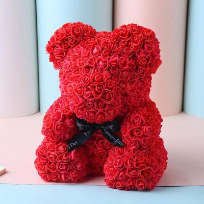 China Large Rose Bear Foam / PE Handmade Artificial Flowers for Valentine Day Gift 70cm for sale