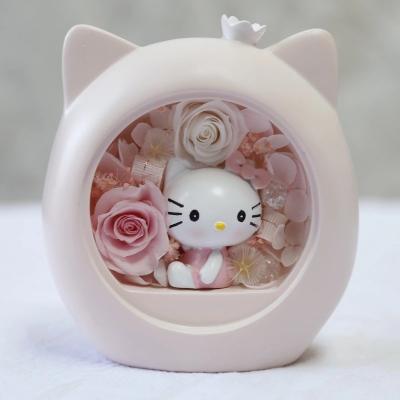 China Eternal flower Christmas boutique luminous small gifts hello kitty star lights rose gift for sale