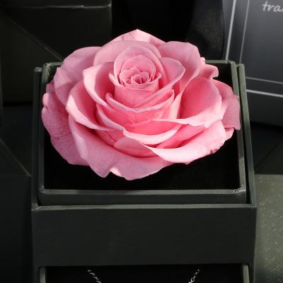 China Romantic Everlasting Real Preserved Rose Flower Large Single Rose in Drawer Gift Box for Decoration Gift for sale