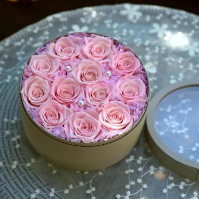 China Romantic Everlasting Real Preserved Rose Flower Large Single Rose in Drawer Gift Box for Decoration Gift for sale