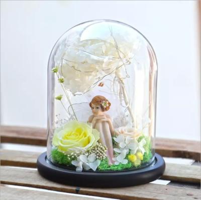 China Wholsales Fashion Best Gifts Preserved Rose Preserved Flowers Angel′s Love in Glass Dome for sale