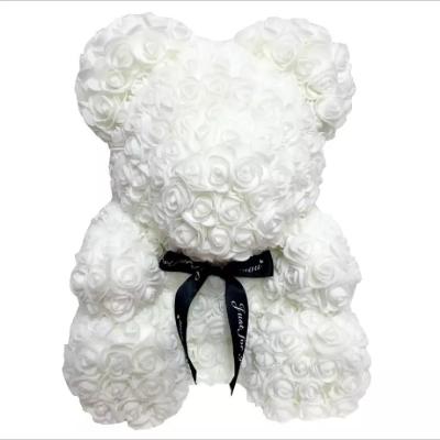 China 2020 New Models PE Flower Teddy Rose Bear Rose Flower  bear gift for sale