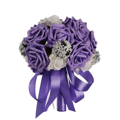 China European and American PE foam lace bride holding bouquet wedding bridesmaids simulation wedding bouquet for sale