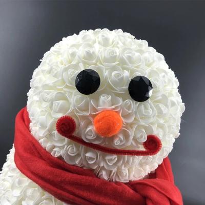 China New Gift Foam Roses Snowman For Christmas Gift And Home Decoration for sale