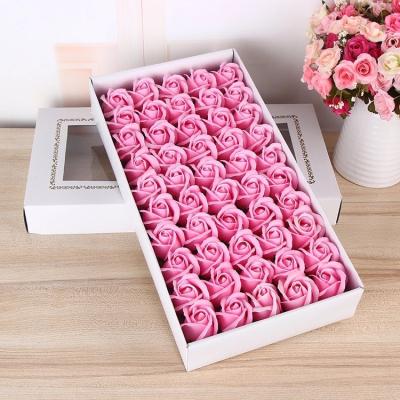 China Wholesale Soap Rose Head Artificial Flower 3.5cm 50pcs/box for DIY Wedding Decoration Birthday Holiday for sale