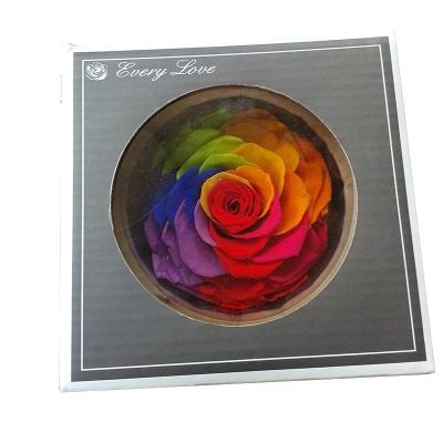 China Hot selling preserved natural Roses in Round Box for Christmas gift Long Lasting Flowers for sale