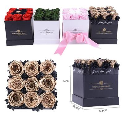 China bulk stock natural fresh preserved roses packing in gift box for free shipping for sale