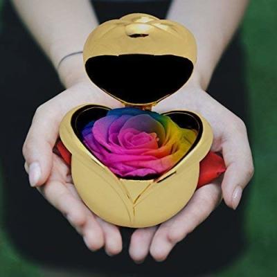 China Wholesale preserved rose engagement ring box custom ring box double ring box for sale