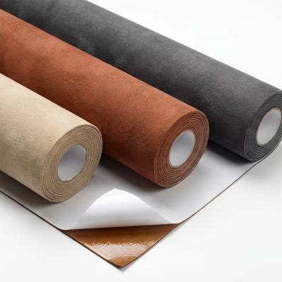 China Adhesive Back 4-Way Spandex Polyester Anti-abrasion Knitted Velvet Car Door Dashboard Refit Cloth for sale