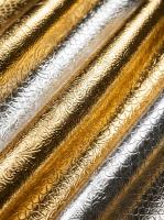China High Quality Elastic 3D Silver Foiled Iridescent Pearlescent Soft PU Synthetic Leather for Luxury Decorative Handbags for sale