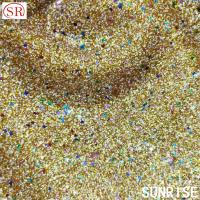 China Wholesale 1.4M Width 3D Chunk Glitter Leather Shiny PU Fabric for DIY Crate Wallpaper Room Background Wall Decoration for sale